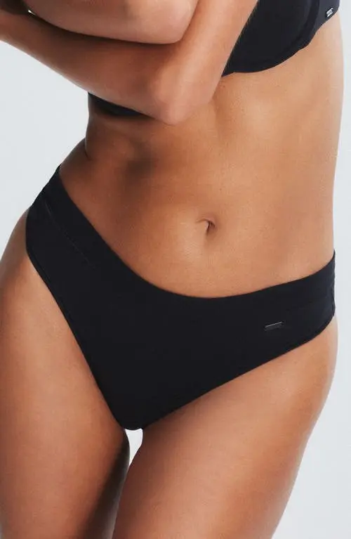 SAVAGE X FENTY Stretch Cotton Essentials Thong - Caviar