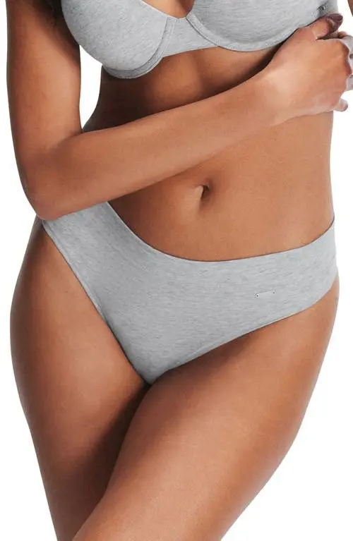 SAVAGE X FENTY Stretch Cotton Essentials Thong - Platinum Grey