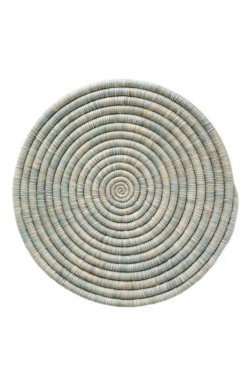 INDEGO AFRICA Mixed Raffia Platter - Sage & Natural