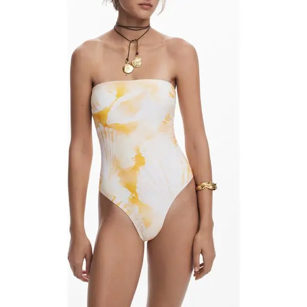 Desigual Tie-dye One-piece Swimsuit - White