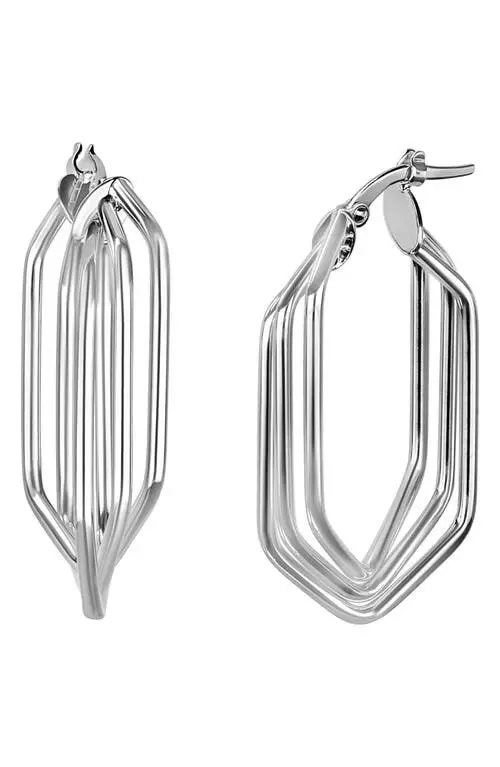 Bony Levy 14k Gold Cage Hoop Earrings - 14k White Gold