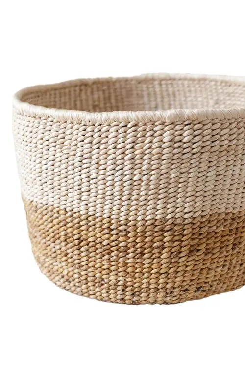 INDEGO AFRICA Two-tone Banana Leaf Small Basket