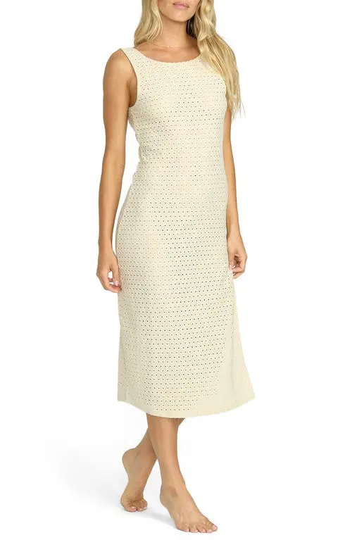 BILLABONG Eyelet Cover-up Midi Dress - Whitecap