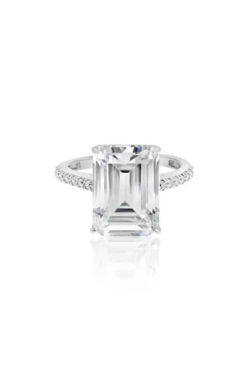 SHYMI Emerald-cut Cubic Zirconia Cocktail Ring - Silver