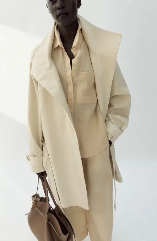 Mango Linen Button-up Shirt