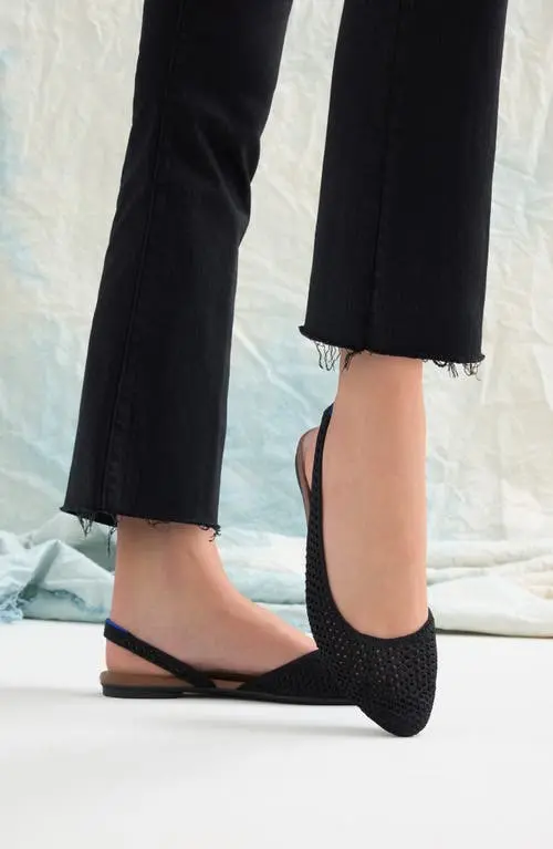 Rothy's The Almond Slingback - Black Mesh