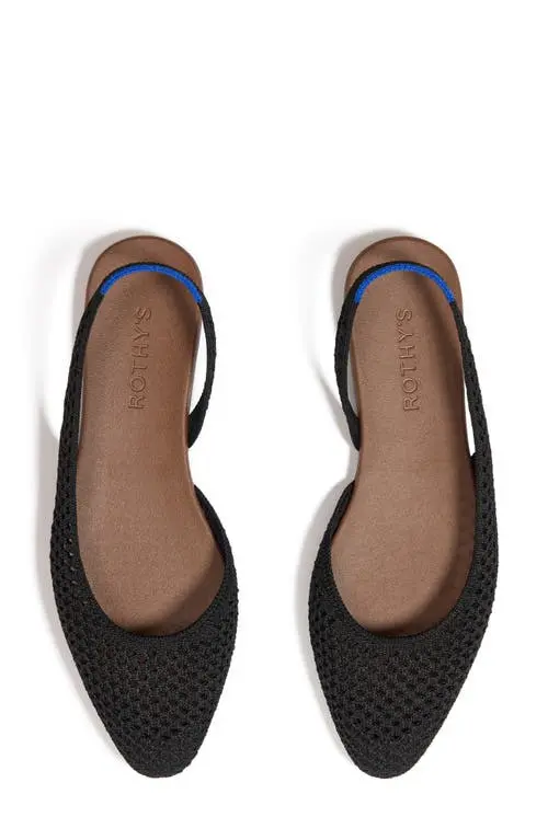 Rothy's The Almond Slingback - Black Mesh