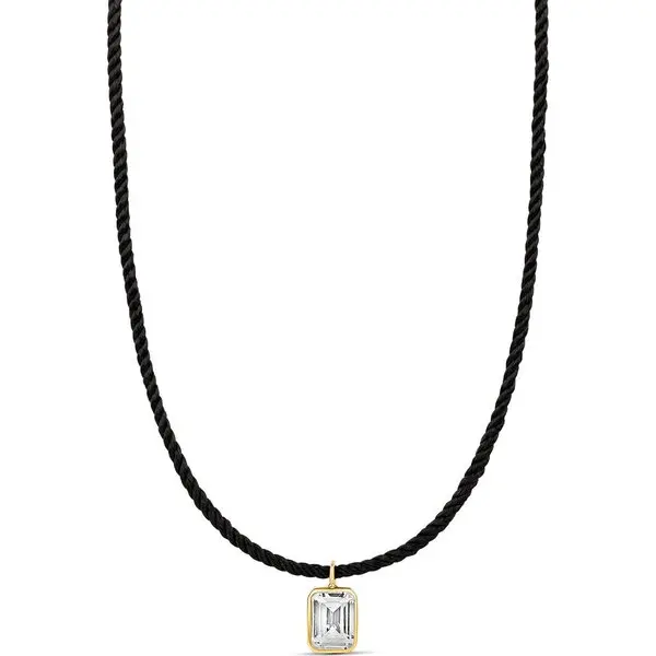 SHYMI Emerald-cut Cubic Zirconia Pendant Necklace - Black Gold