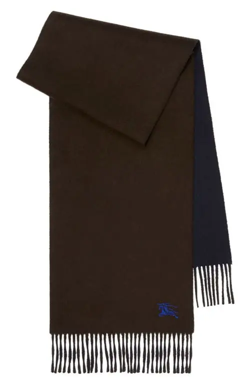 Burberry Reversible Ekd Embroidered Cashmere Scarf - Snug/ Ink