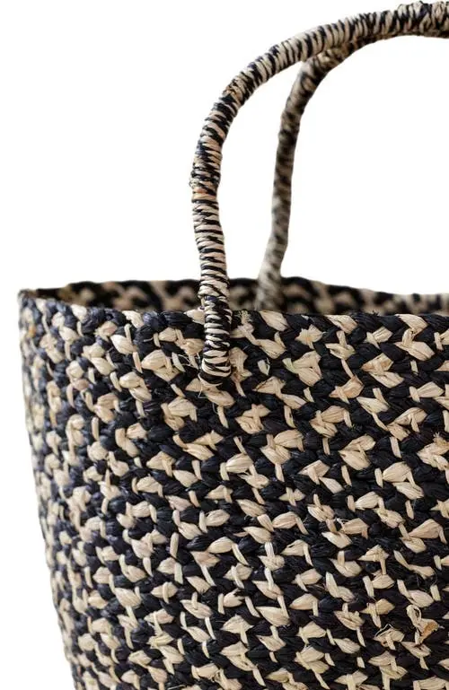 INDEGO AFRICA Braided Raffia Tote - Black