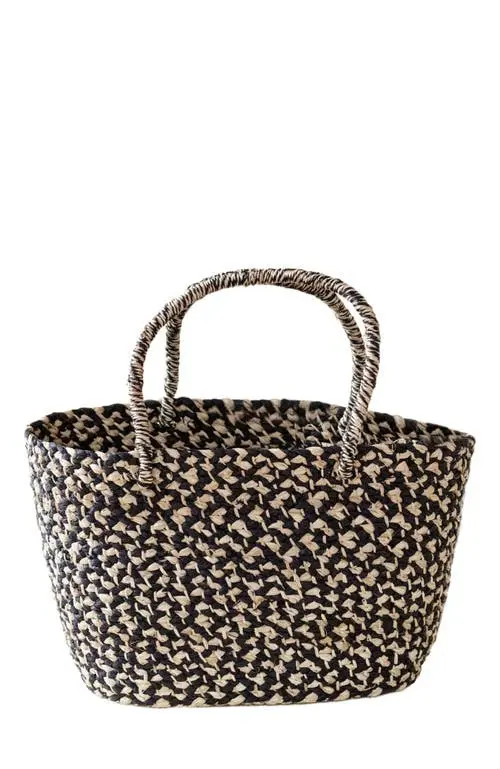 INDEGO AFRICA Braided Raffia Tote - Black