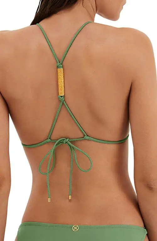 VIX PAULA HERMANNY Stacy T-back Beaded Triangle Bikini Top