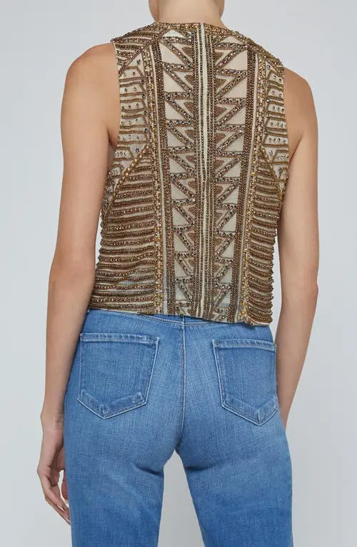 L'Agence Kienna Embellished Sleeveless Top