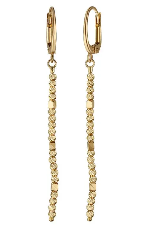 Bony Levy 14k Gold Beaded Linear Drop Earrings - 14k Yellow Gold