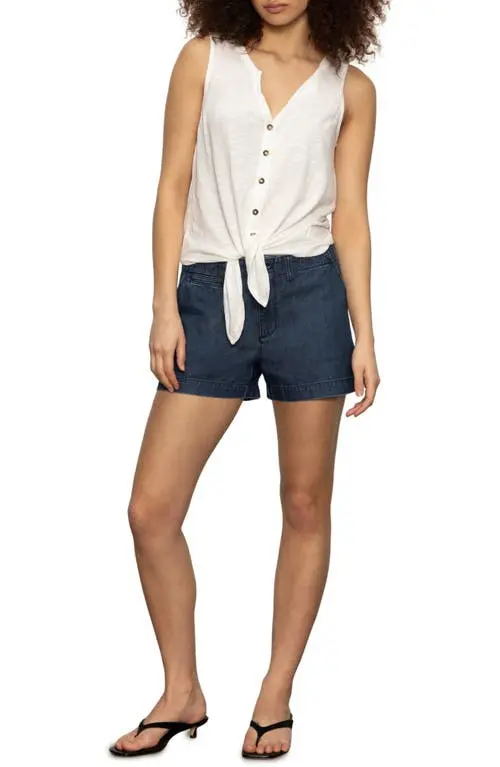 Sanctuary Tie Front Slub Jersey Button-up Tank