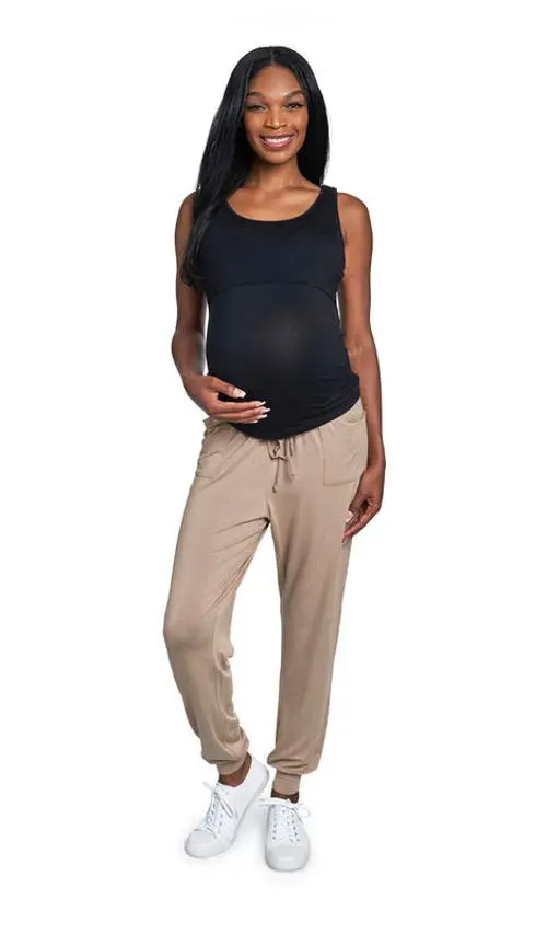 EVERLY GREY Carmen Maternity/nursing Jogger Pant - Latte