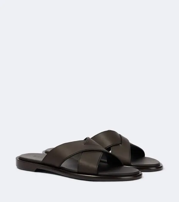 Zegna Leather Sandals - Brown
