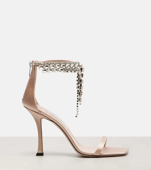 JIMMY CHOO Verity 100 Satin Sandals - Pink