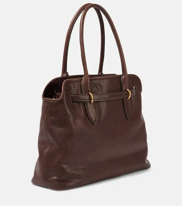 Miu Miu Large Leather Shoulder Bag - Brown