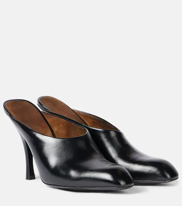 Khaite Colt 100 Leather Mules - Black