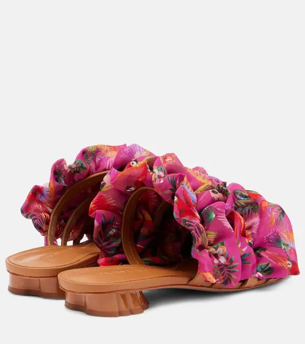 Farm Rio Printed Ruffled Sandals