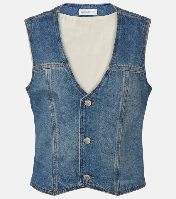 Victoria Beckham Denim Vest - Blue