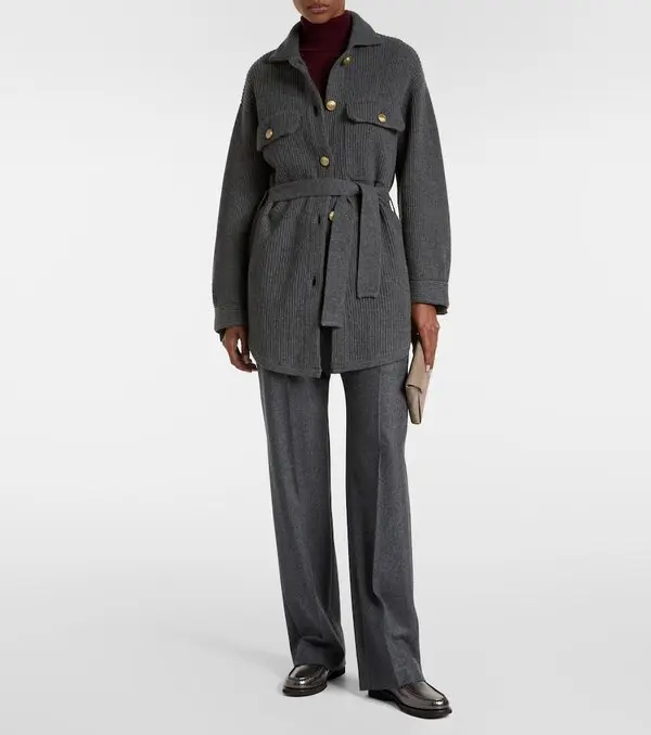 Brunello Cucinelli Pleated Virgin Wool Straight Pants