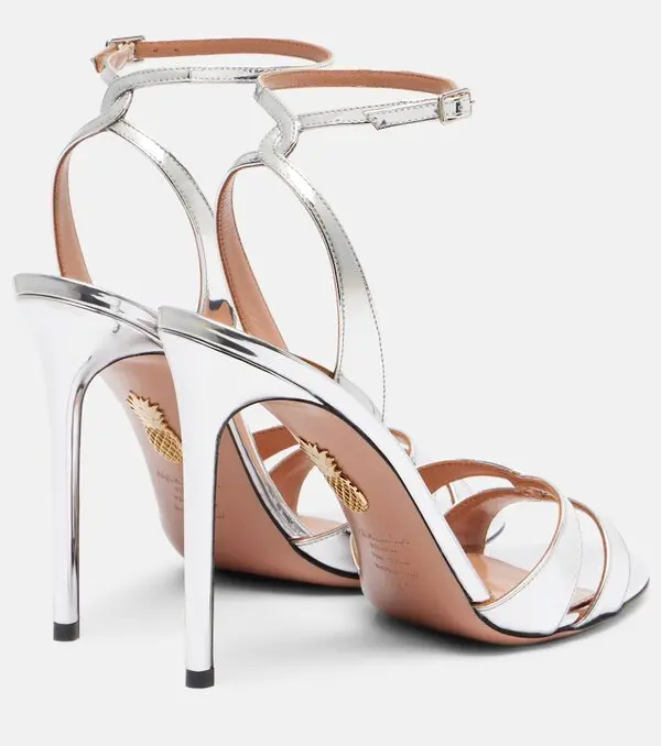 AQUAZZURA You And I Metallic Leather Sandals