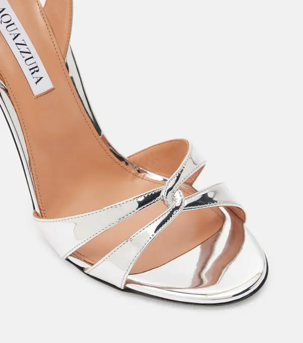 AQUAZZURA You And I Metallic Leather Sandals