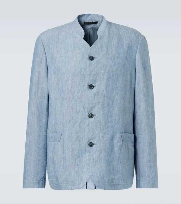 Giorgio Armani Single-breasted Linen Blazer
