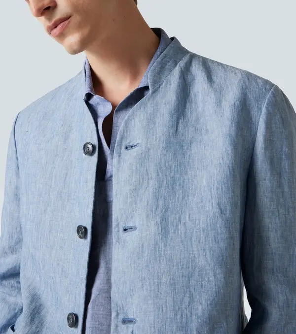 Giorgio Armani Single-breasted Linen Blazer