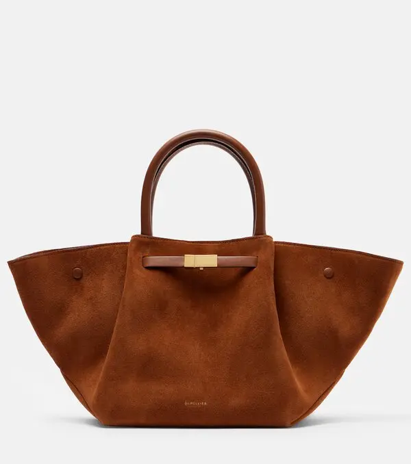 DEMELLIER New York Midi Suede Top-handle Bag - Brown
