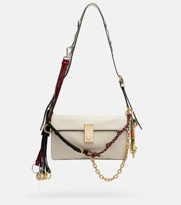 Prada Small Leather Shoulder Bag - White
