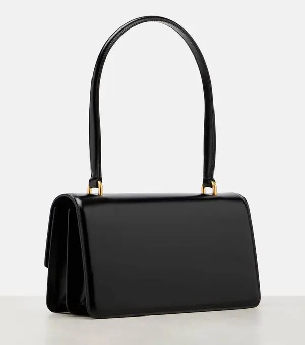 Valentino Garavani Vain Small Vlogo Leather Shoulder Bag - Black