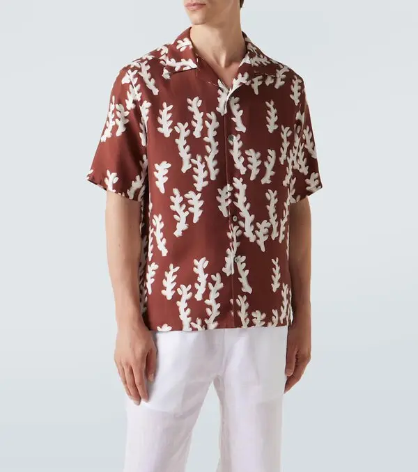 Zegna Printed Silk Bowling Shirt