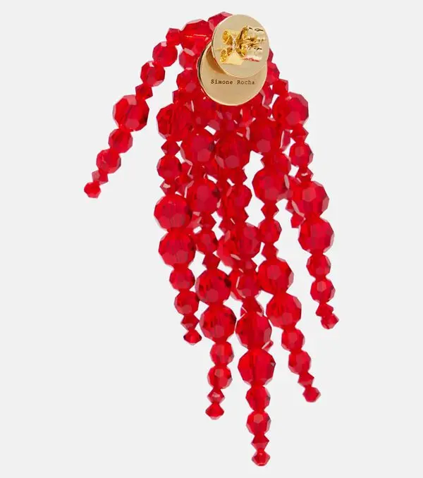 Simone Rocha Beaded Drop Earrings - Red