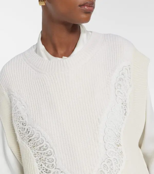 Stella McCartney Virgin Wool Lace Sweater Vest