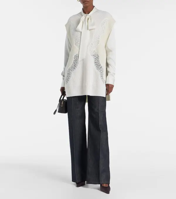 Stella McCartney Virgin Wool Lace Sweater Vest