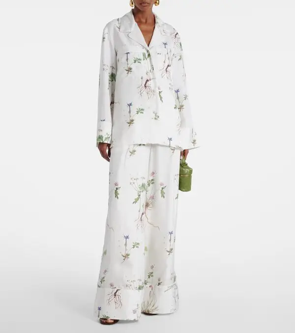 Erdem Floral Printed Silk Shirt