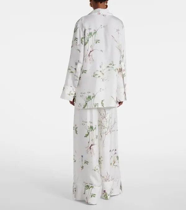 Erdem Floral Printed Silk Shirt