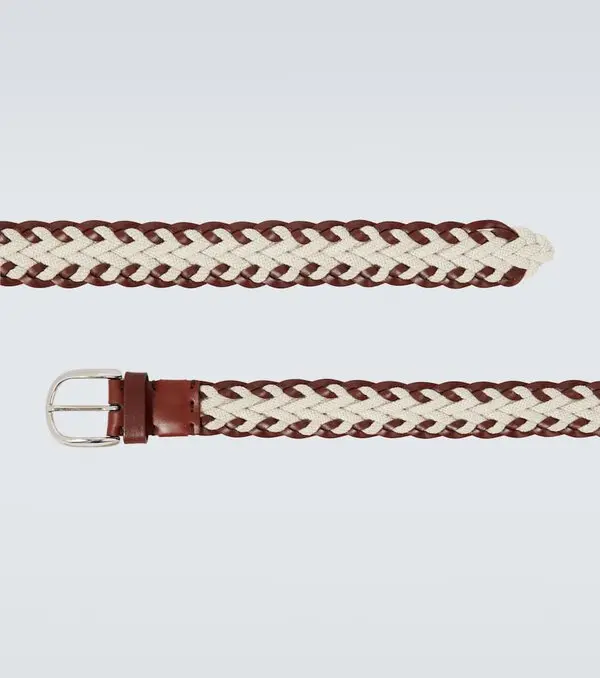 Brunello Cucinelli Braided Leather And Canvas Belt
