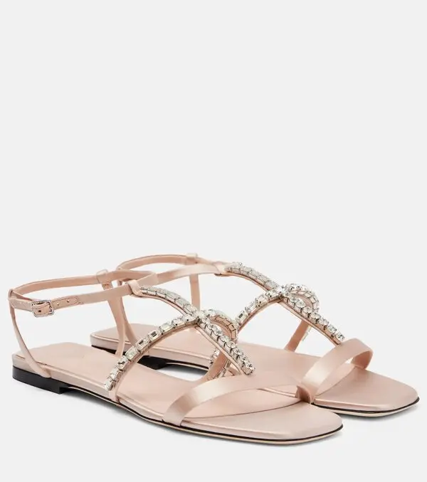 JIMMY CHOO Gwyn Embellished Sandals - Beige