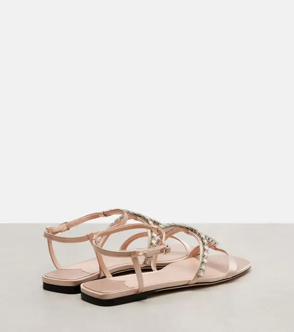 JIMMY CHOO Gwyn Embellished Sandals - Beige