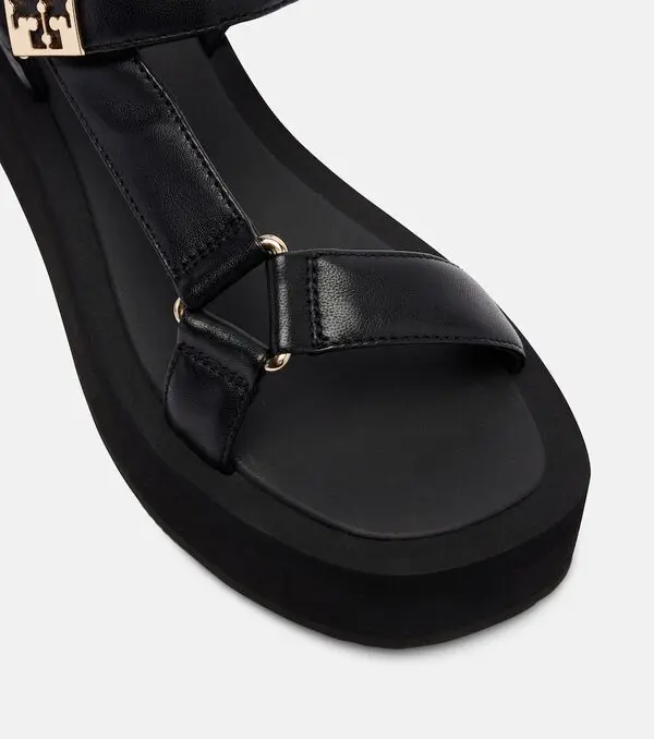 Tory Burch Mellow Leather Platform Sandals - Black
