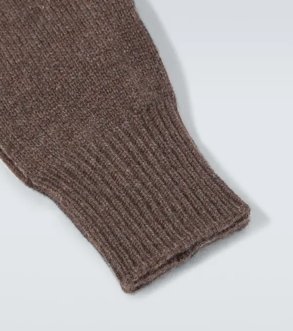 Brunello Cucinelli Cashmere And Suede Gloves - Brown