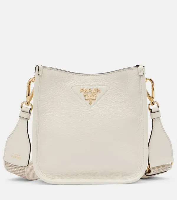 Prada Mini Leather Shoulder Bag - White