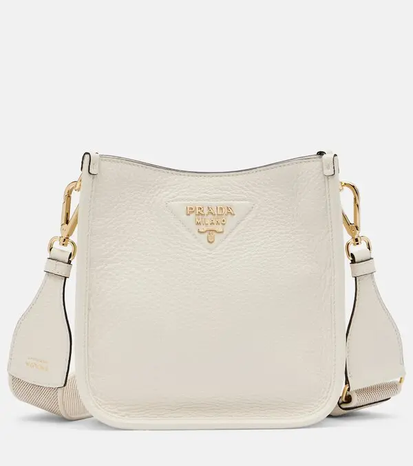 Prada Mini Leather Shoulder Bag - White