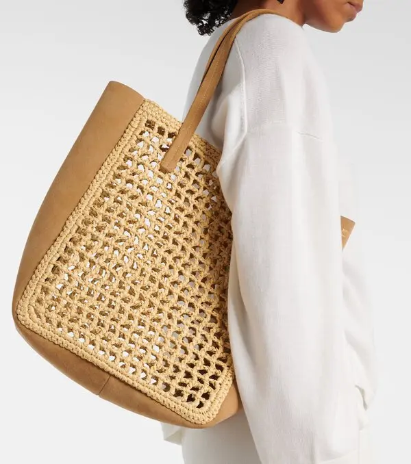 Khaite Zoe Small Raffia-effect Tote Bag - Beige
