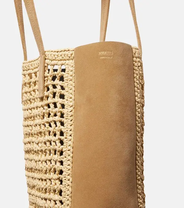 Khaite Zoe Small Raffia-effect Tote Bag - Beige