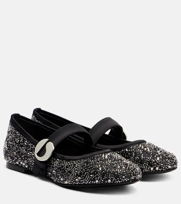 Coperni Embellished Ballerina Flats - Black